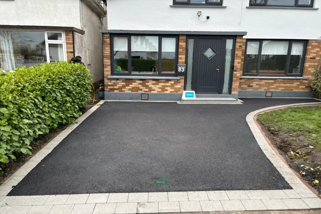 Silver Grey Paved Driveway with Charcoal Kerb in Rathfarnham, Dublin ...